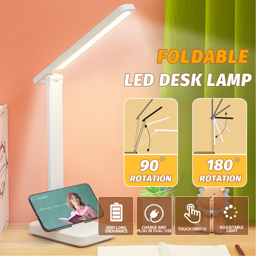 AMASACC Chargeable Study Lamp Foldable LED Desk Lamp Rechargeable Table ...