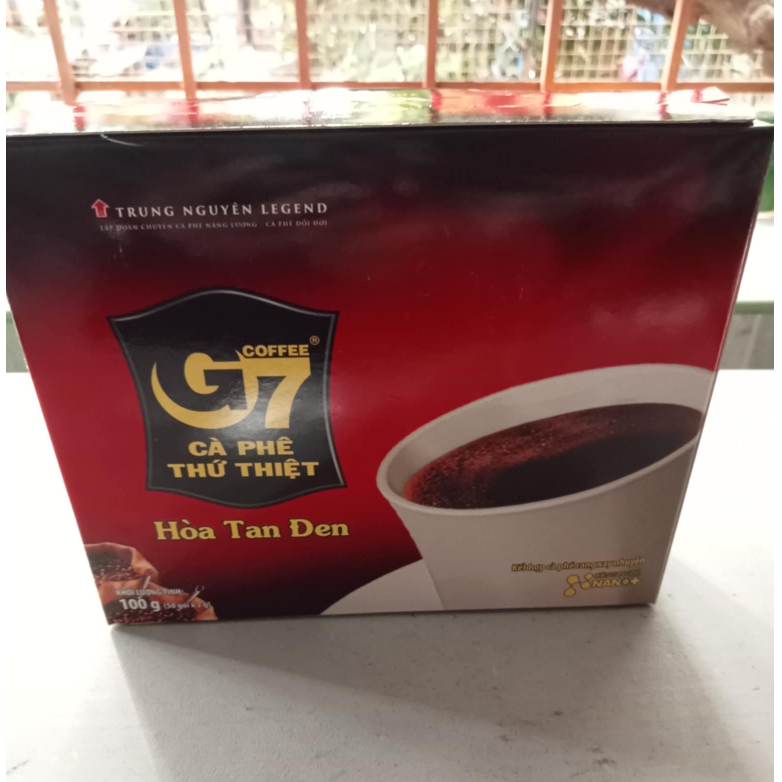 Box of 50 packs G7 Black Coffee (Hoa Tan Den) - Trung Nguyên , 2g per packet (15 or 50 packets ...