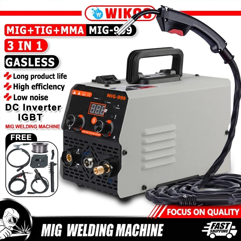 MIG Welding Machine MIG-999 Portable IGBT Inverter Welding Machine MMA/TIG/MIG 3 IN 1 Gasless ...