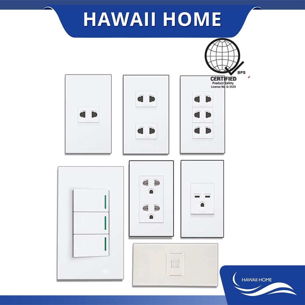 Hawaii Home Wide Series Universal Plug Outlets and Switch With ...