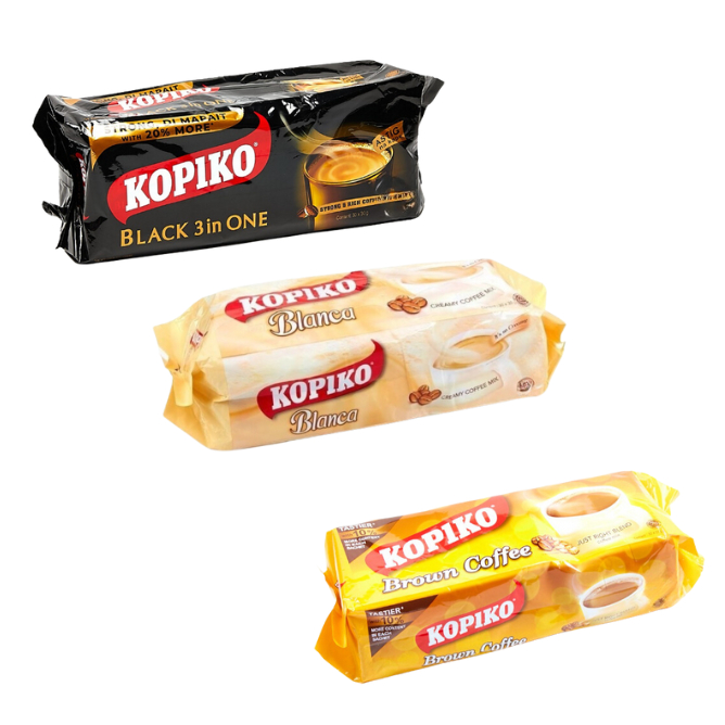 Kopiko Black 3-in-1 30x30g, Blanca Creamy 30x30g, Brown 30x27.5g ...