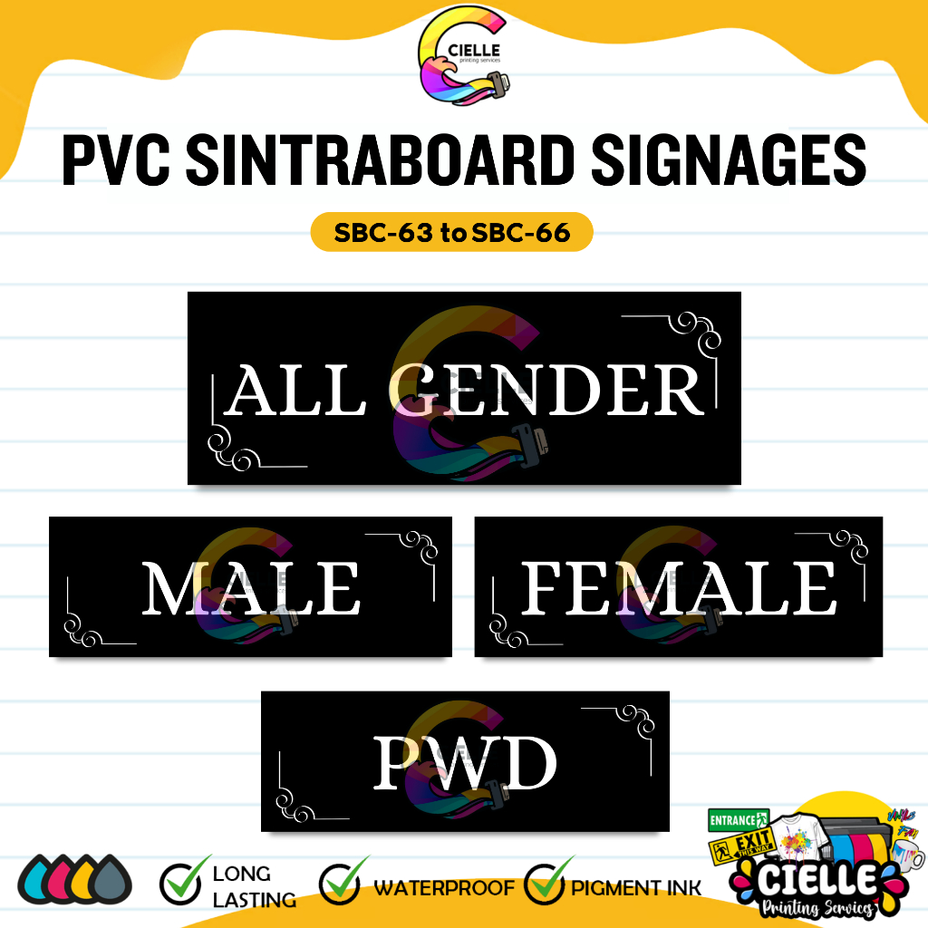 SINTRA PVC SIGNAGES (SBC-63 to SBC-66) - Toilet/Restroom Labels ...
