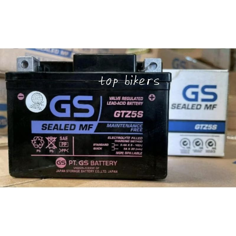 GS Battery GTZ5S= QTZ4V/ YTX4L- Xrm/Wave/RS 125/ Mio i 125/Beat Fi ...
