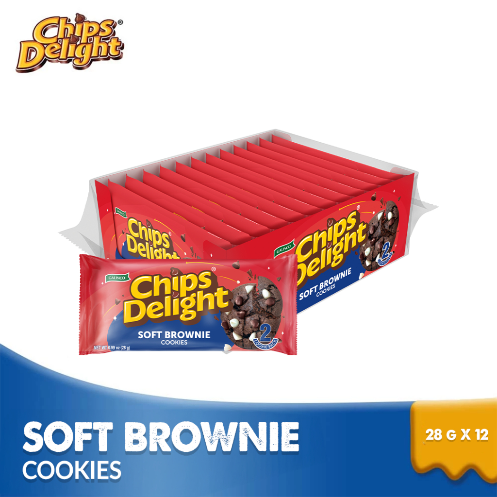 Chips Delight Soft Brownie Cookies 28g (Pack of 12) | Shopee Philippines