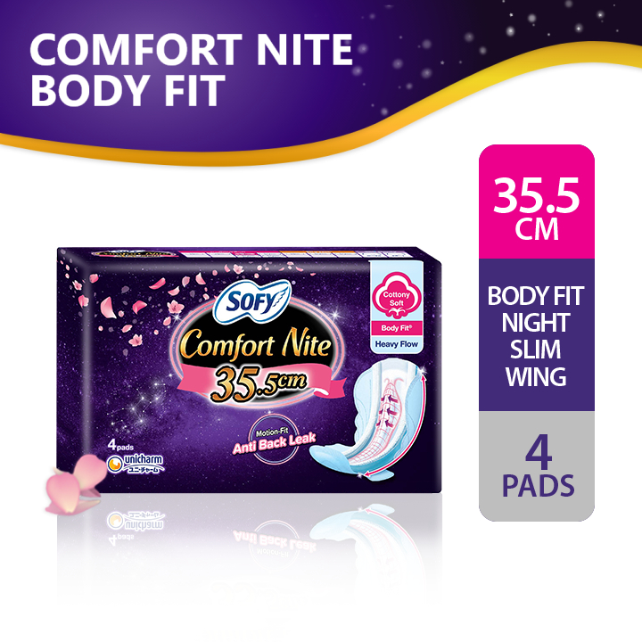 Sofy Comfort Nite Slim Wing Overnight Sanitary Napkin 35.5 cm (4 pads) | Shopee Philippines