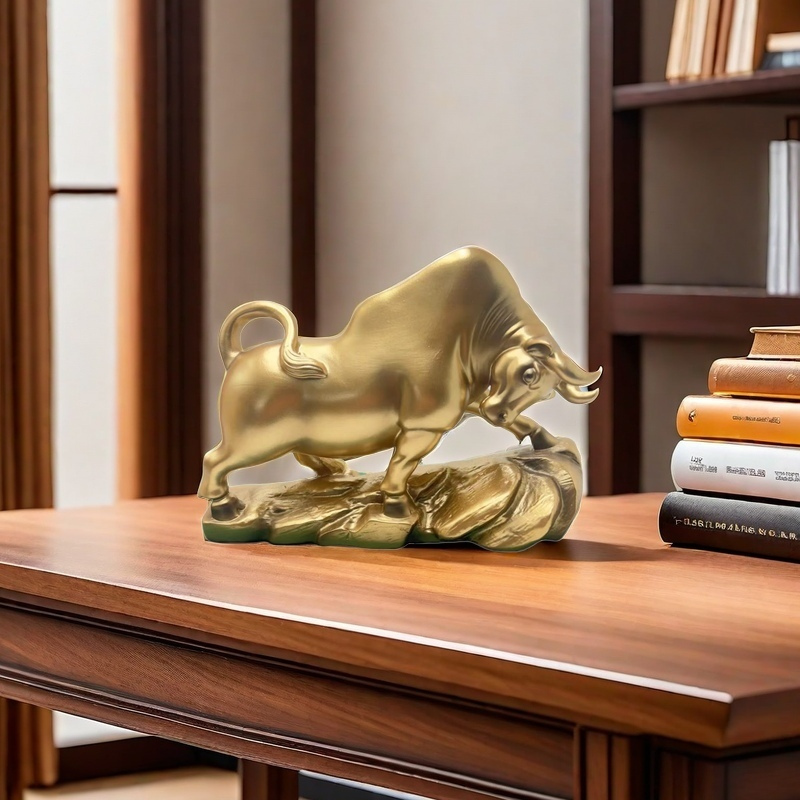 Fortune Wall Street Bull Statue Desk Decor Living Room Interior Home ...
