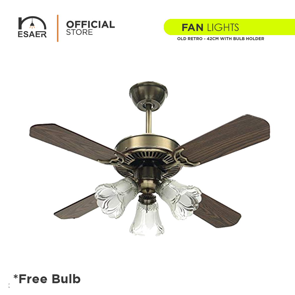 Esaer Windhaven Ceiling Fan without Remote | Gold Chandelier Fan ...