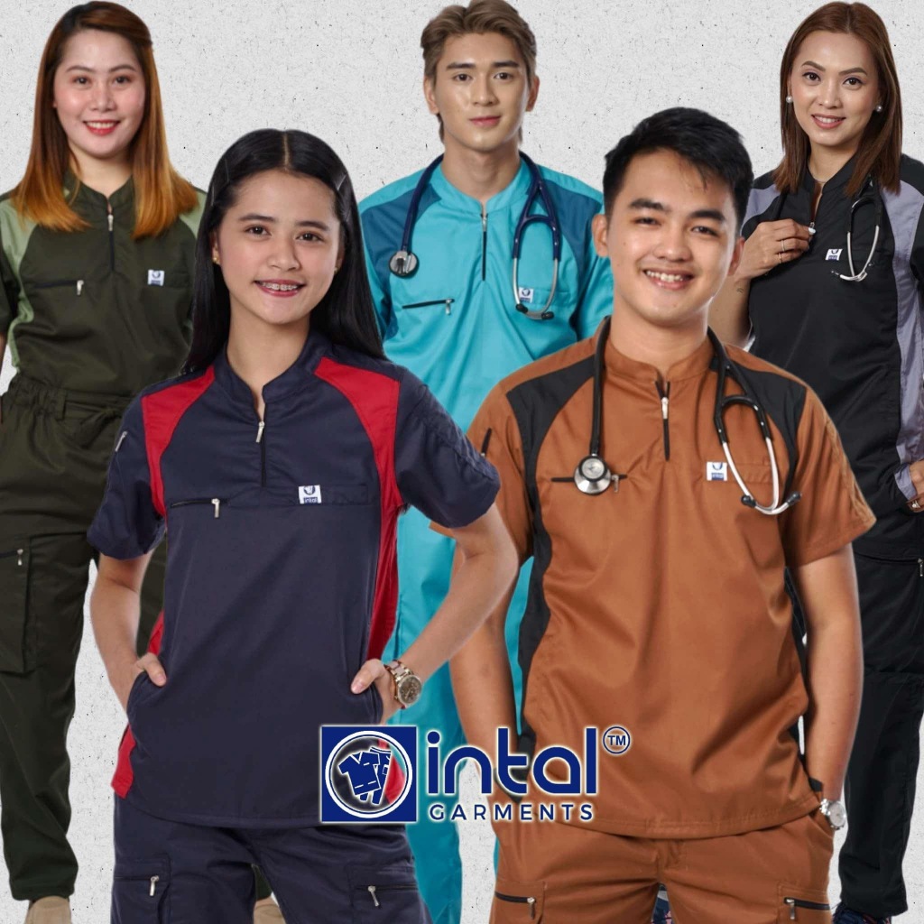 INTAL SCRUBSUIT 056 ALTA MAGALING Zip-Up Chino Collar Two-Tone Quality ...