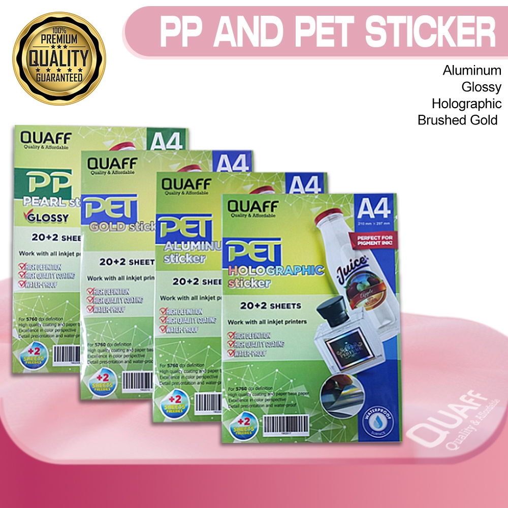 Pet Aluminum Sticker | Pearl Sticker Glossy | Label sticker A4 Size ...