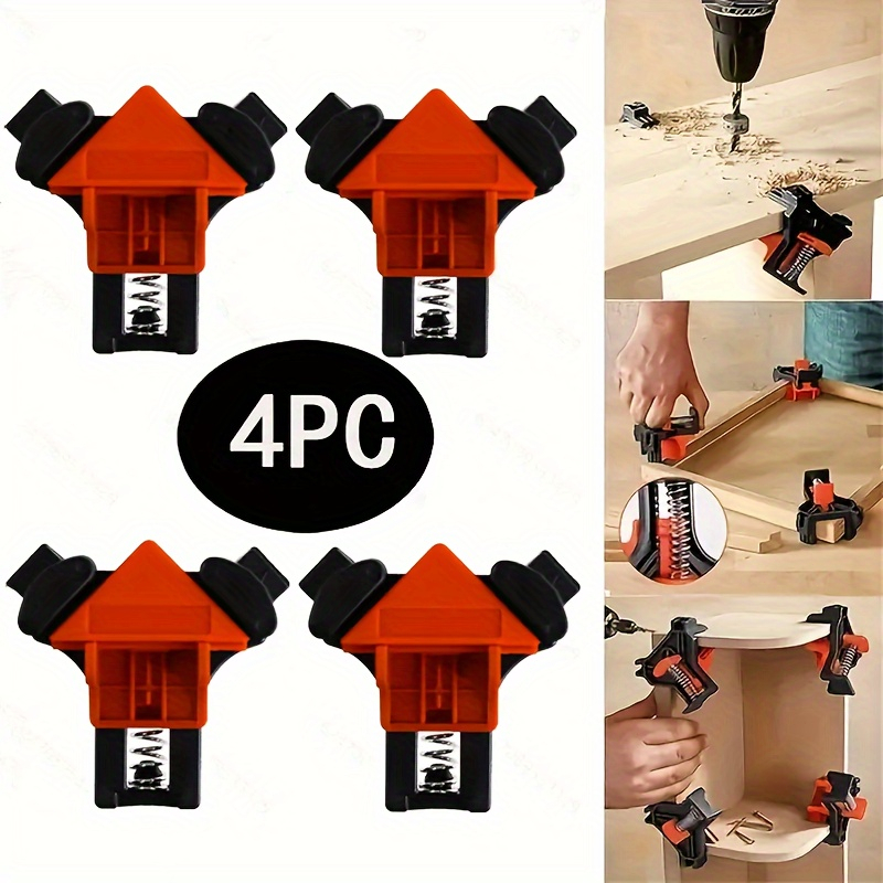 4pcs 90 degree angle clamps,adjustable single handle spring right angle ...