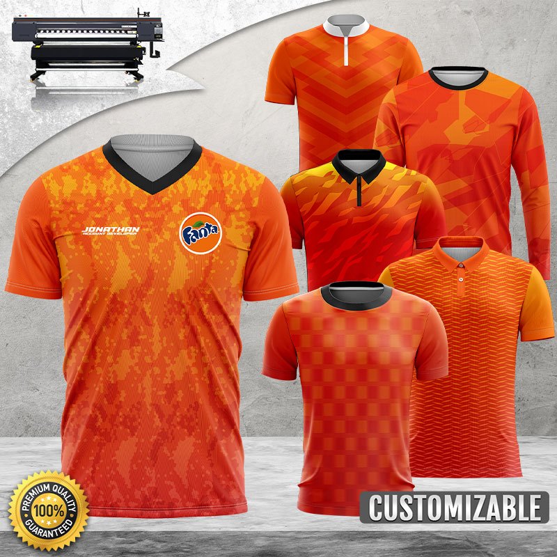 Transfer It Personalized FULL SUBLIMATION Orange Color Company & School ...