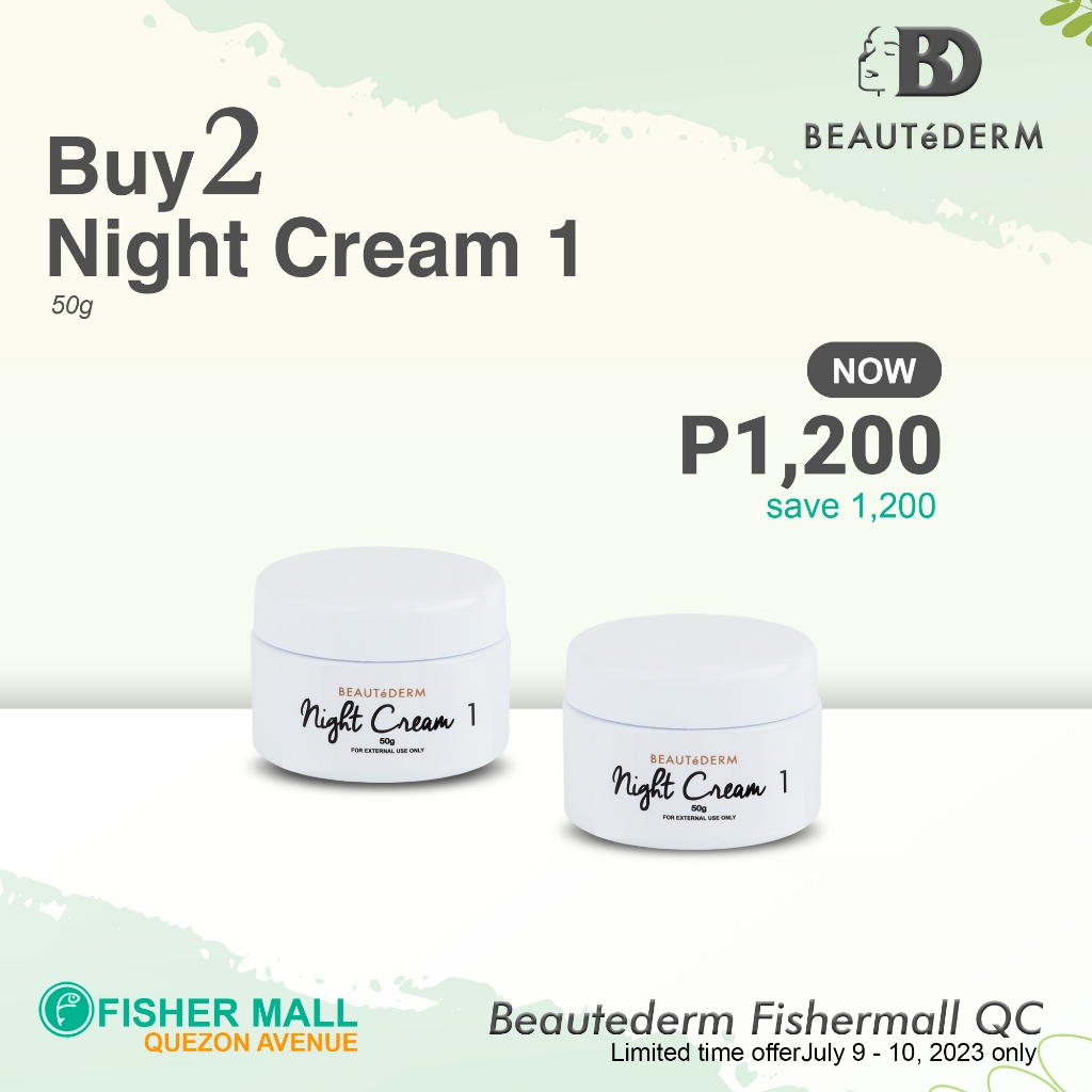 Beautederm Night Cream 1 50g (Whitening Cream) Promo July 2025 expiry ...