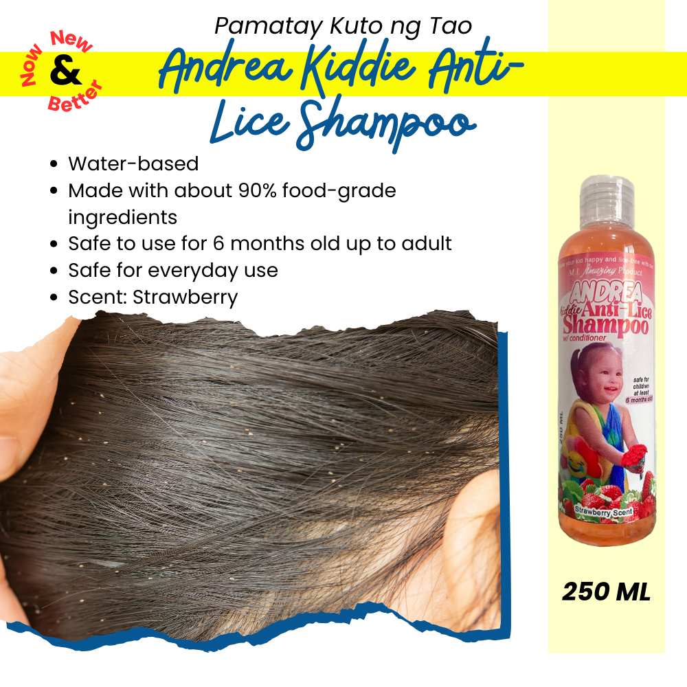 250 ML Andrea Kiddie Anti-Lice Shampoo // pamatay kuto, kuyamad ng mga ...