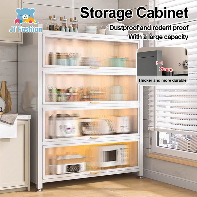 Kitchen Storage Cabinet Dustproof Carbon Steel Rack For Multi-function ...