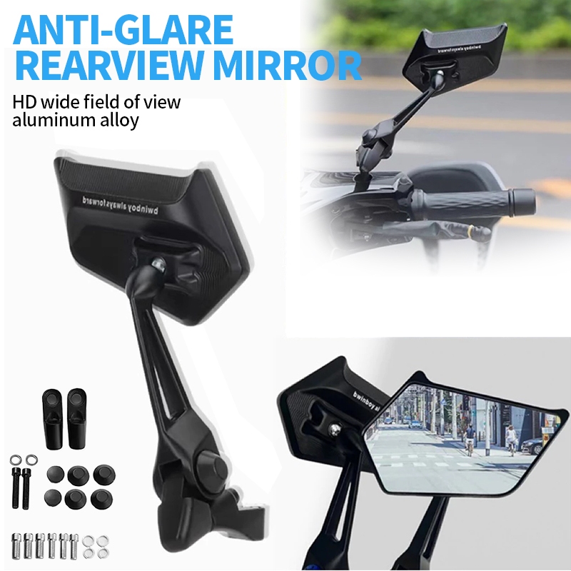 Motorcycle Street King V8 Rearview Mirror Full Alloy Side Mirror HD ...