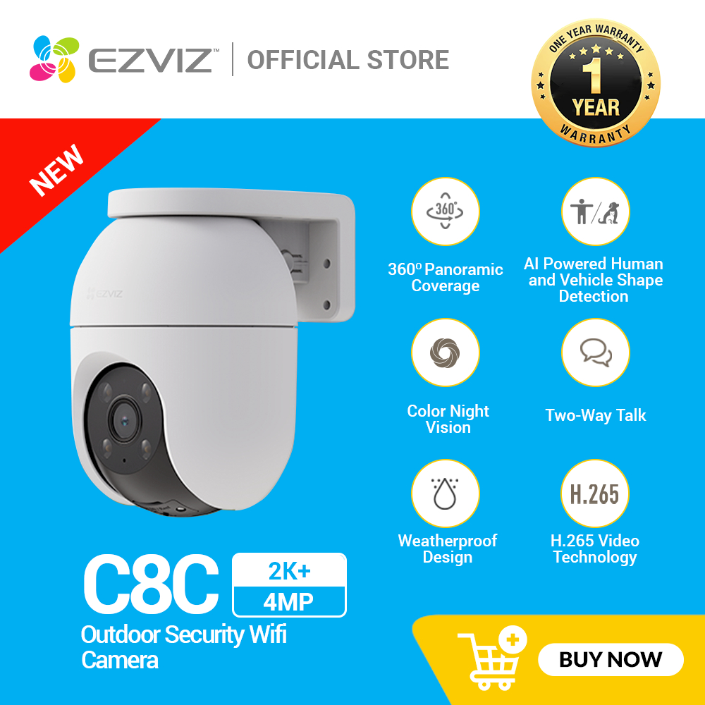 EZVIZ C8c 4MP/5MP Outdoor Security WiFi Camera 360° PTZ Wireless Color Night Vision CCTV IP ...
