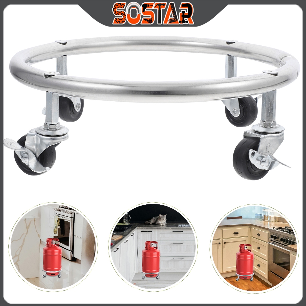 Gas Tank Mobile Bracket Cylinder Tray With Wheels Practical Stand ...