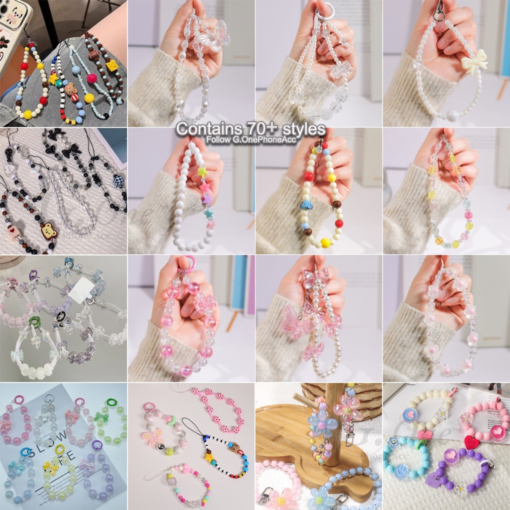 Many Korean Styles Phone Chain Acrylic Beaded Phone Pendant Cute ...