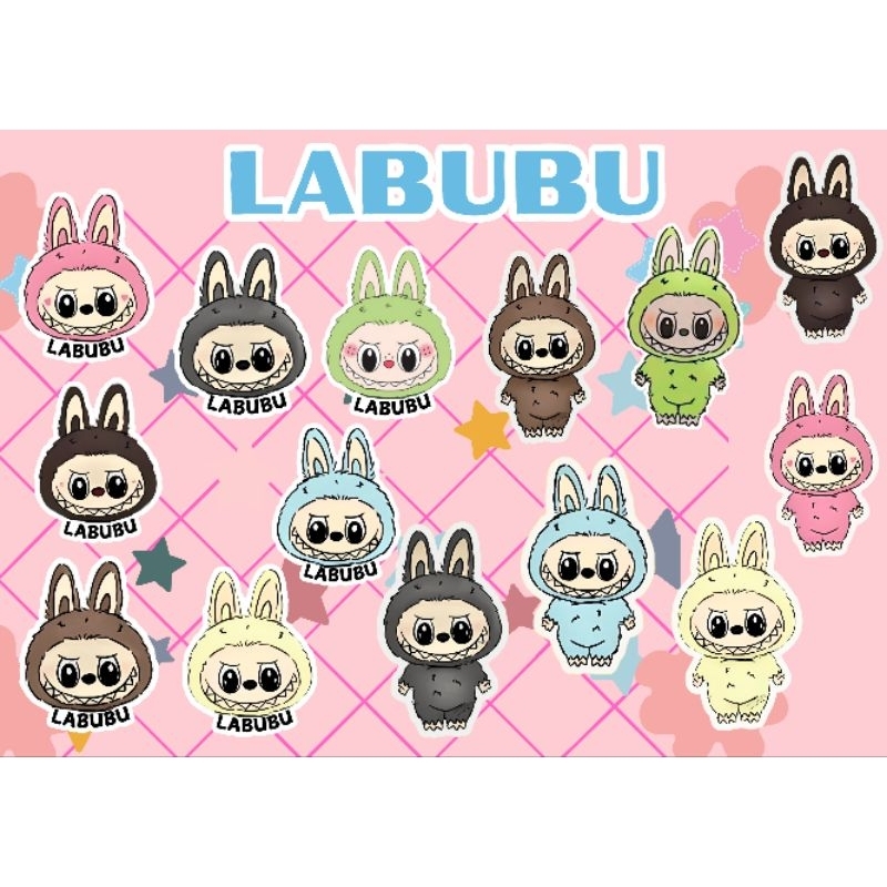 one pad(a4 size)high quality labubu waterproof stickers for tumbler ...