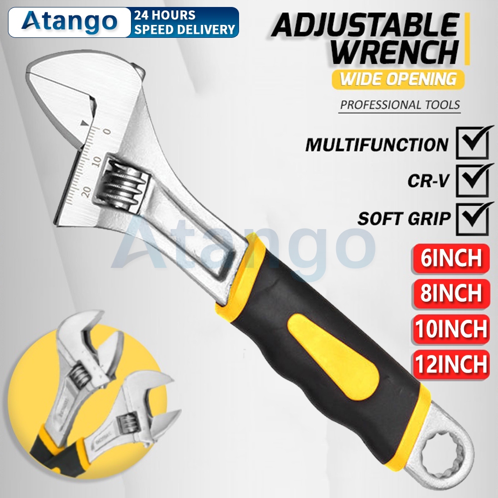 Heavy Duty Adjustable Wrench (6" | 8" | 10" | 12") Opening adjustment ...