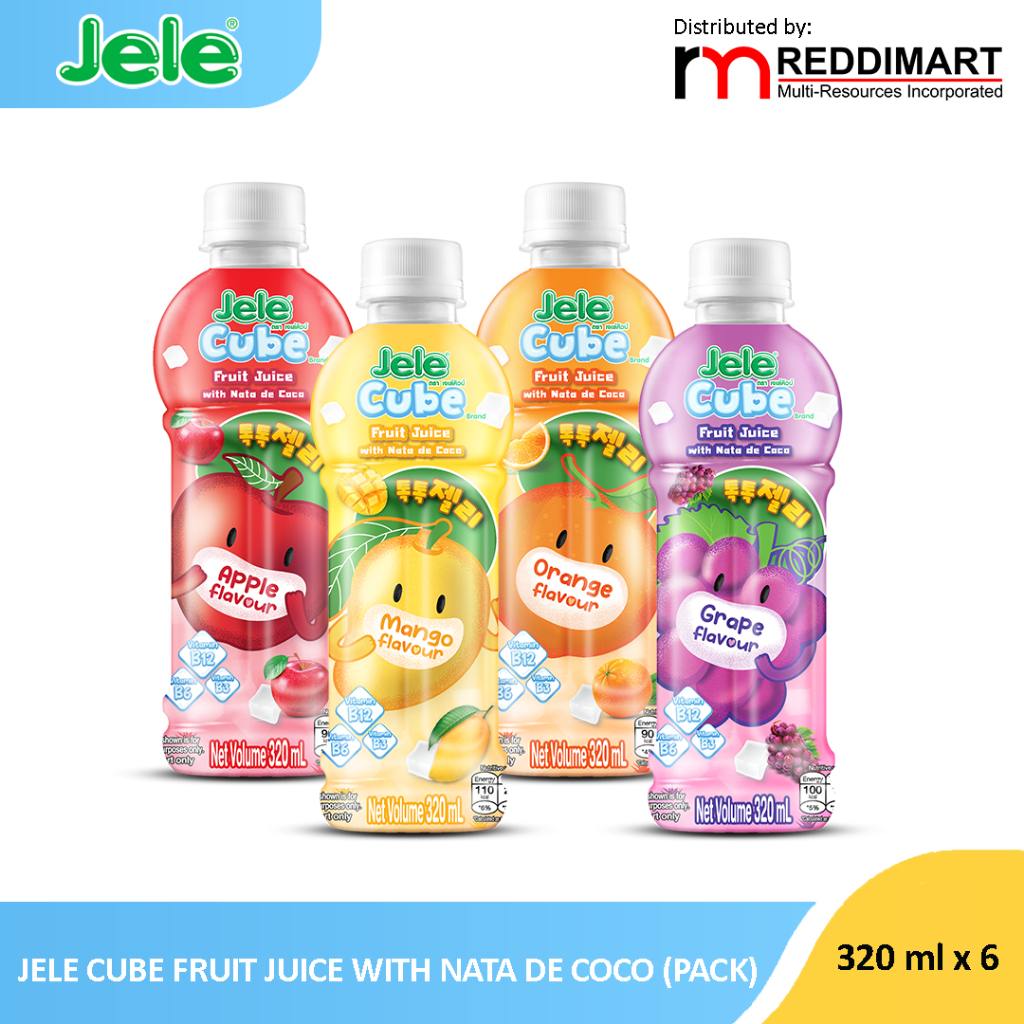 Jele Cube Fruit Juice With Nata De Coco 320ml (1 Pack) | Shopee Philippines