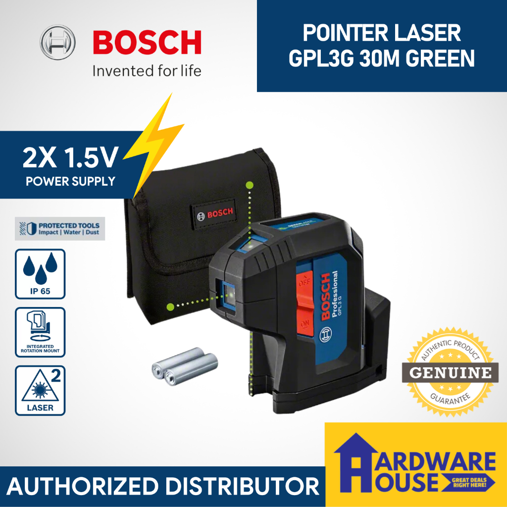 ORIGINAL BOSCH GPL3G Laser Level Pointer 30M Green | Shopee Philippines