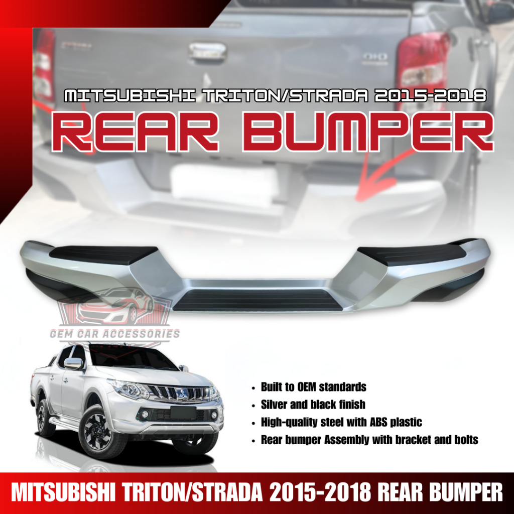 GCAO Mitsubishi Triton/Strada 2015 2016 2017 2018 OEM Steel Rear Bumper ...
