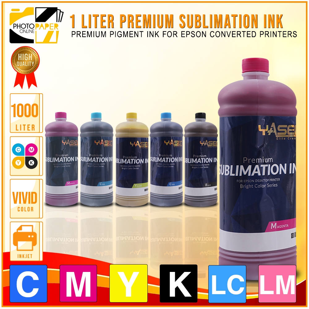 Yasen 1000ml Premium Sublimation Ink for Inkjet Printers 6 Colors (1 ...