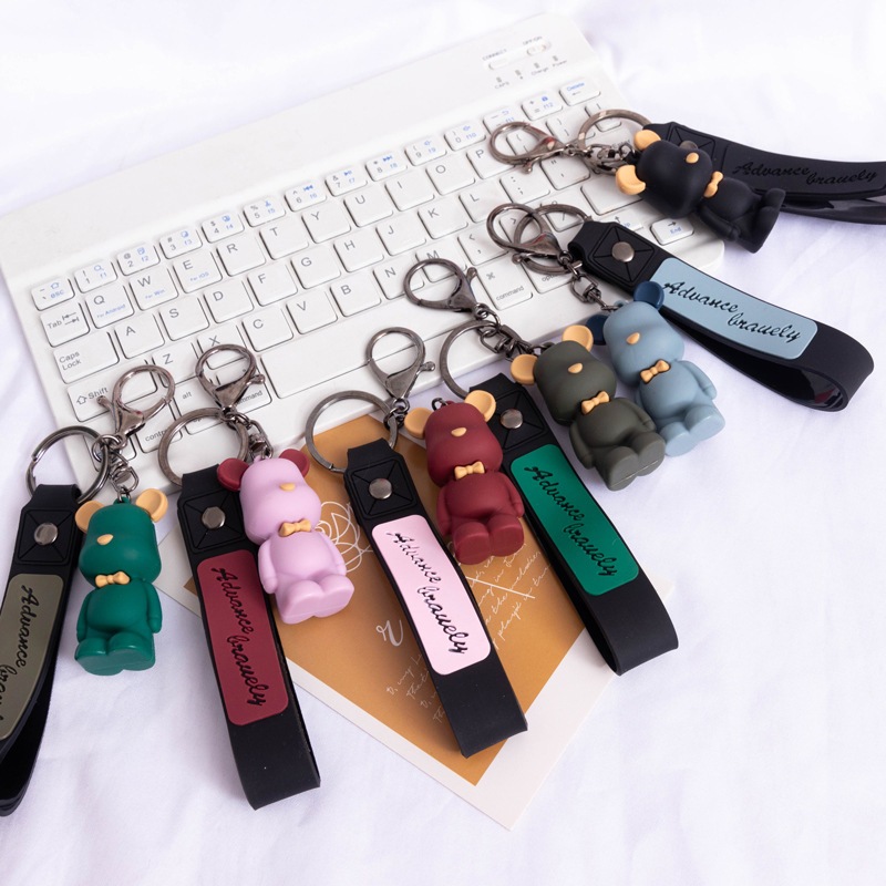 Cute Nordic bear key chain cartoon doll car key pendant creative couple ...