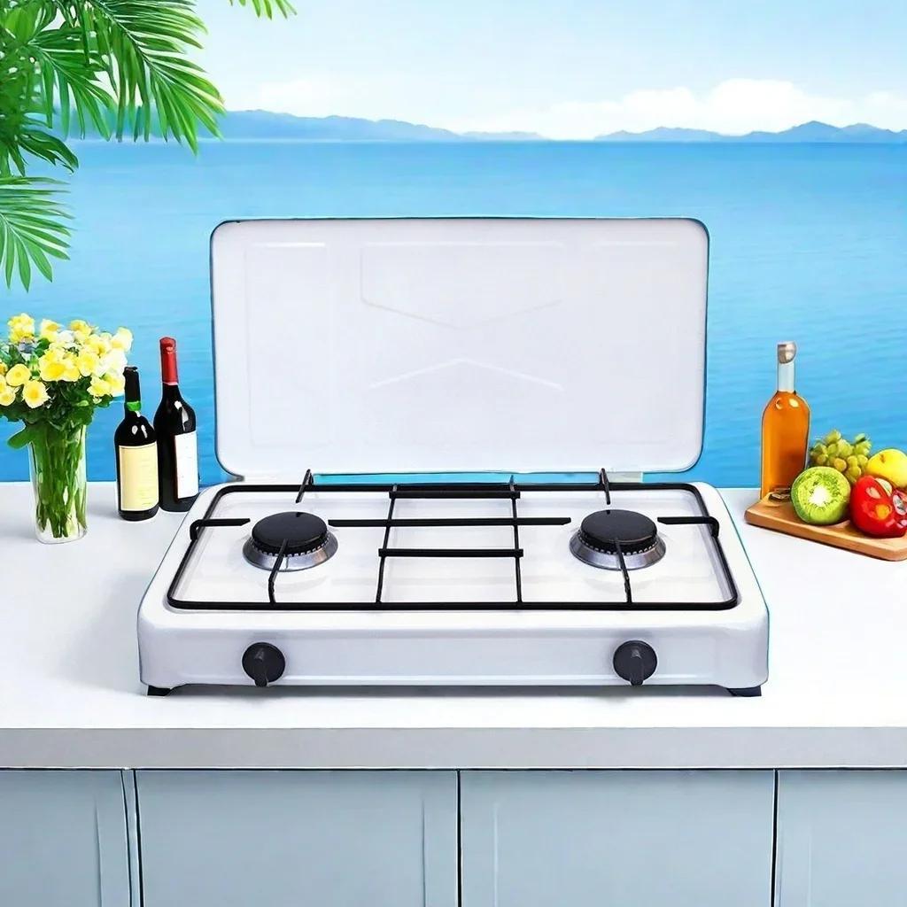 2-Headed Gas Stove Heavy Duty Powerful Stove Portable 3 Burner Gas ...