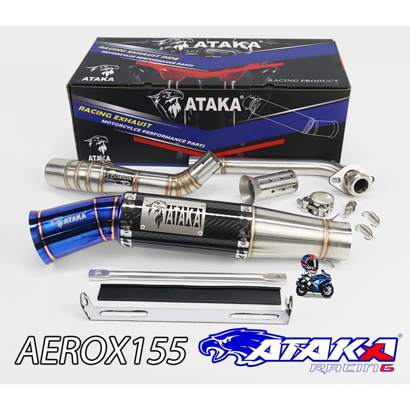 ATAKA HighMount Exhaust Pipe Type Pipe Set For AEROX V1 Open Canister ...