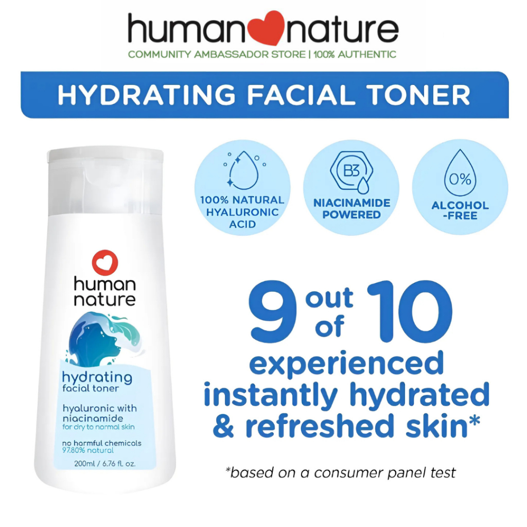 Human Nature Natural Hydrating Facial Toner with Hyaluronic Acid and ...