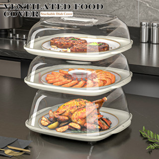 3 Layer Ventilated Food Cover Stackable Dish Protection from Dust High ...