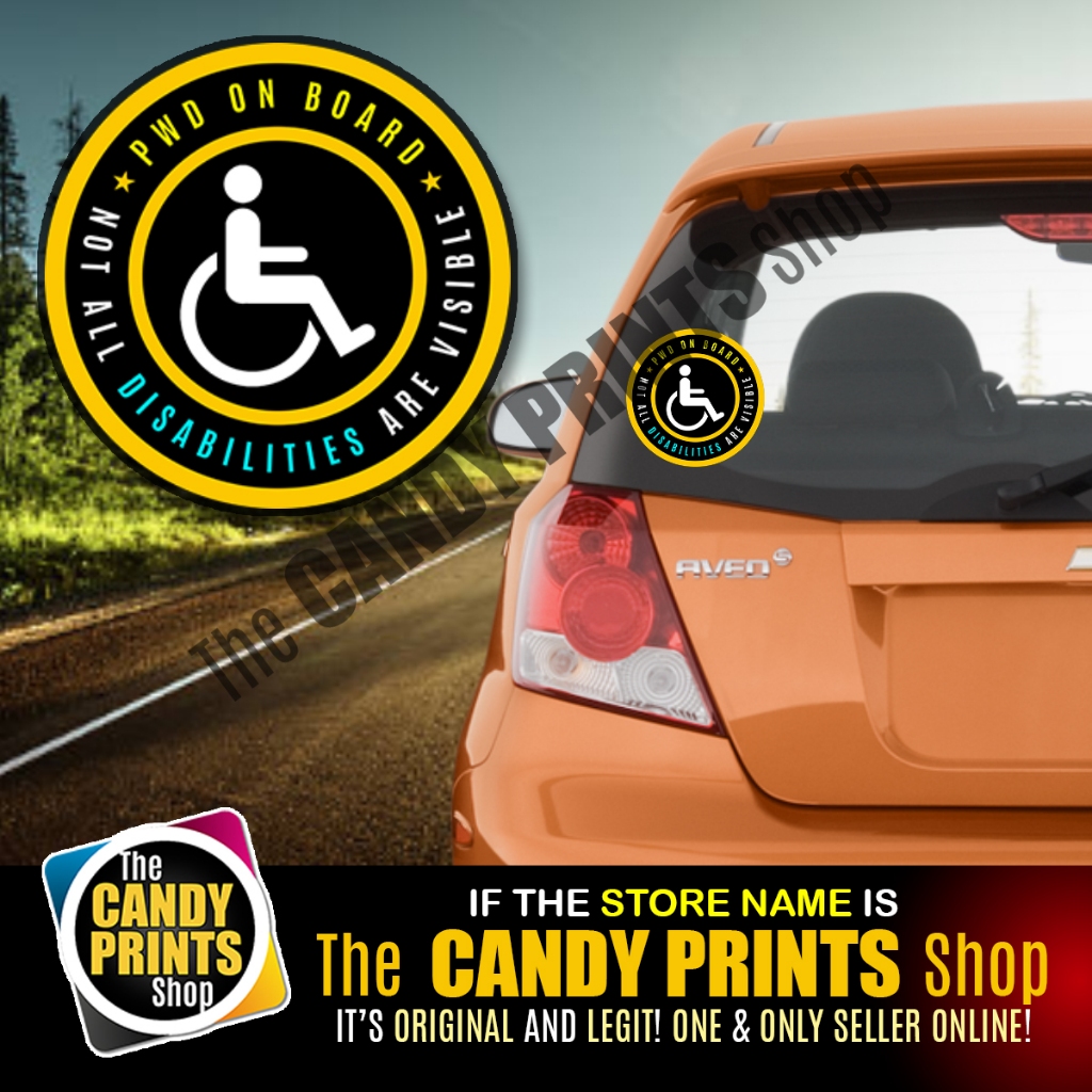 DESIGN 5 GLOSSY PWD Car Sticker (Vinyl) Disabled Wheelchair Symbol ...