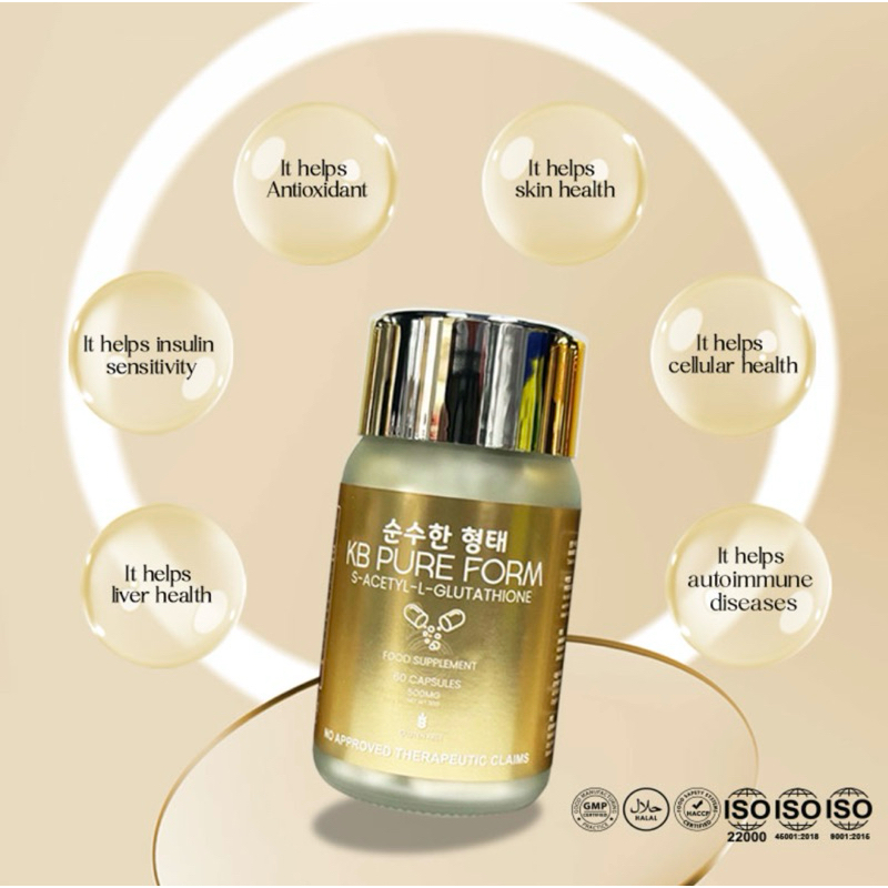 KB Pure Form Masshiro Glutathione® (S-Acetyl-L-Glutathione) 60 Capsules ...