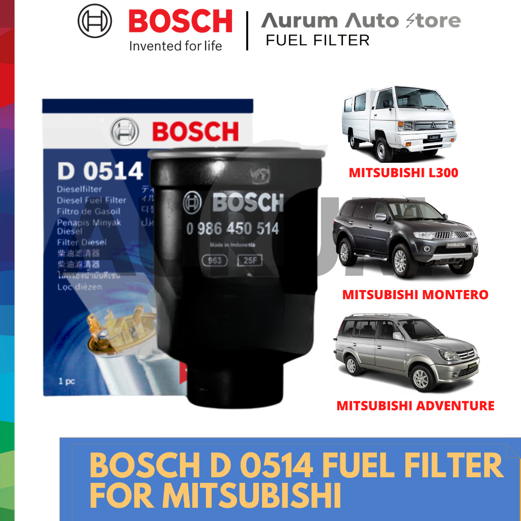 Bosch Fuel Filter D0514 for Mitsubishi Montero, L300, and Adventure ...