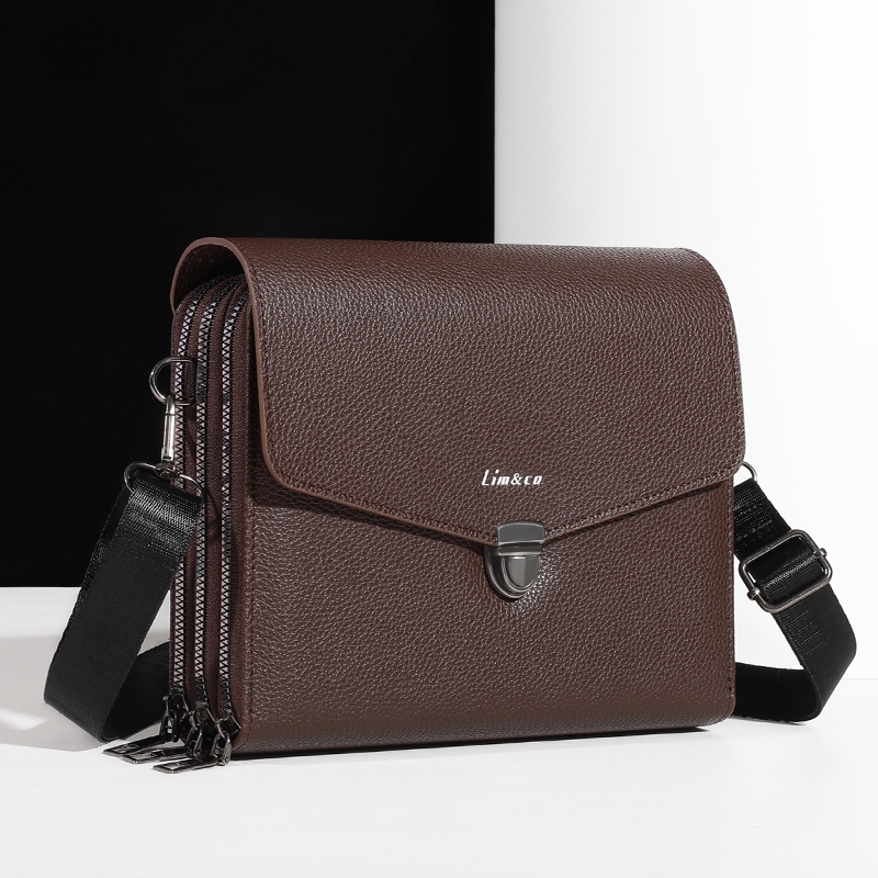 Mumu 7080 Leather Men's Multiple Compartments Sling Bag Messenger Bags ...