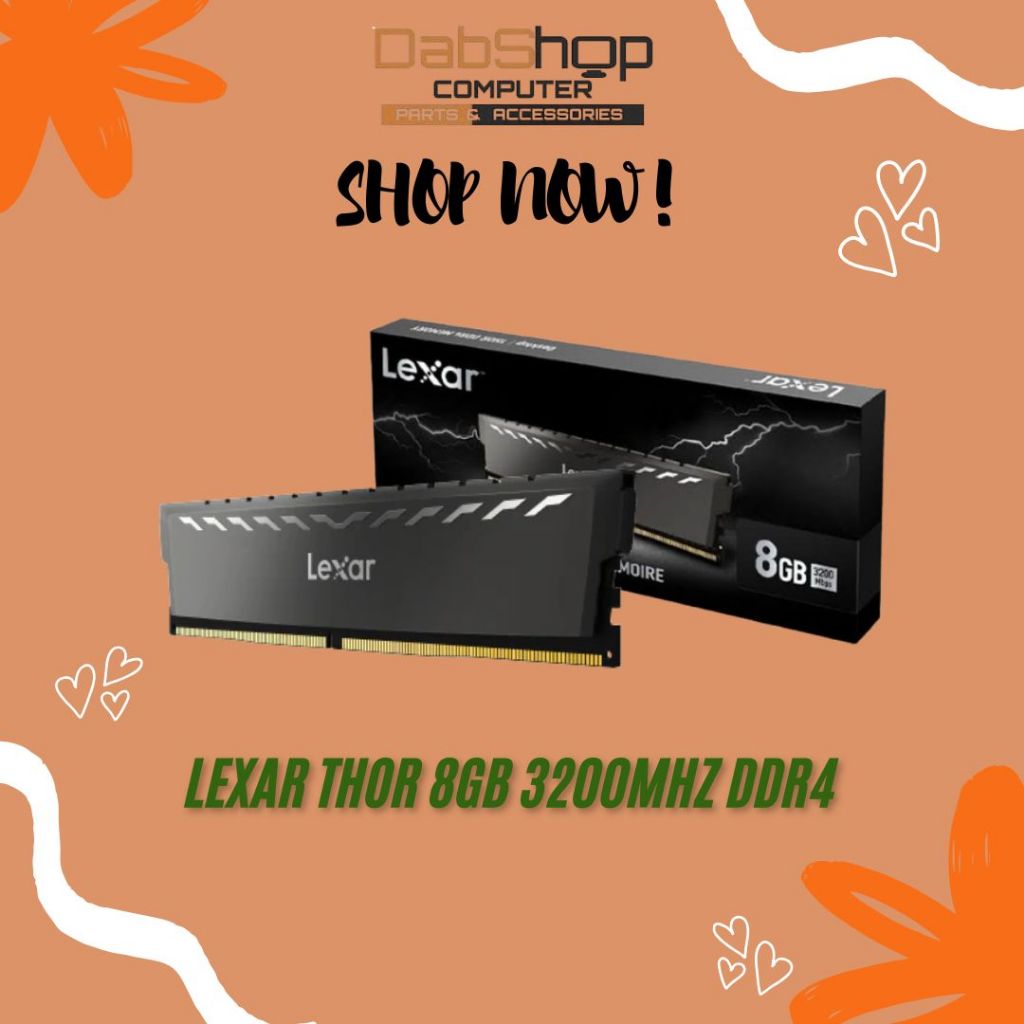 (NEW) LEXAR THOR 8Gb 3200MHZ DDR4 | Shopee Philippines