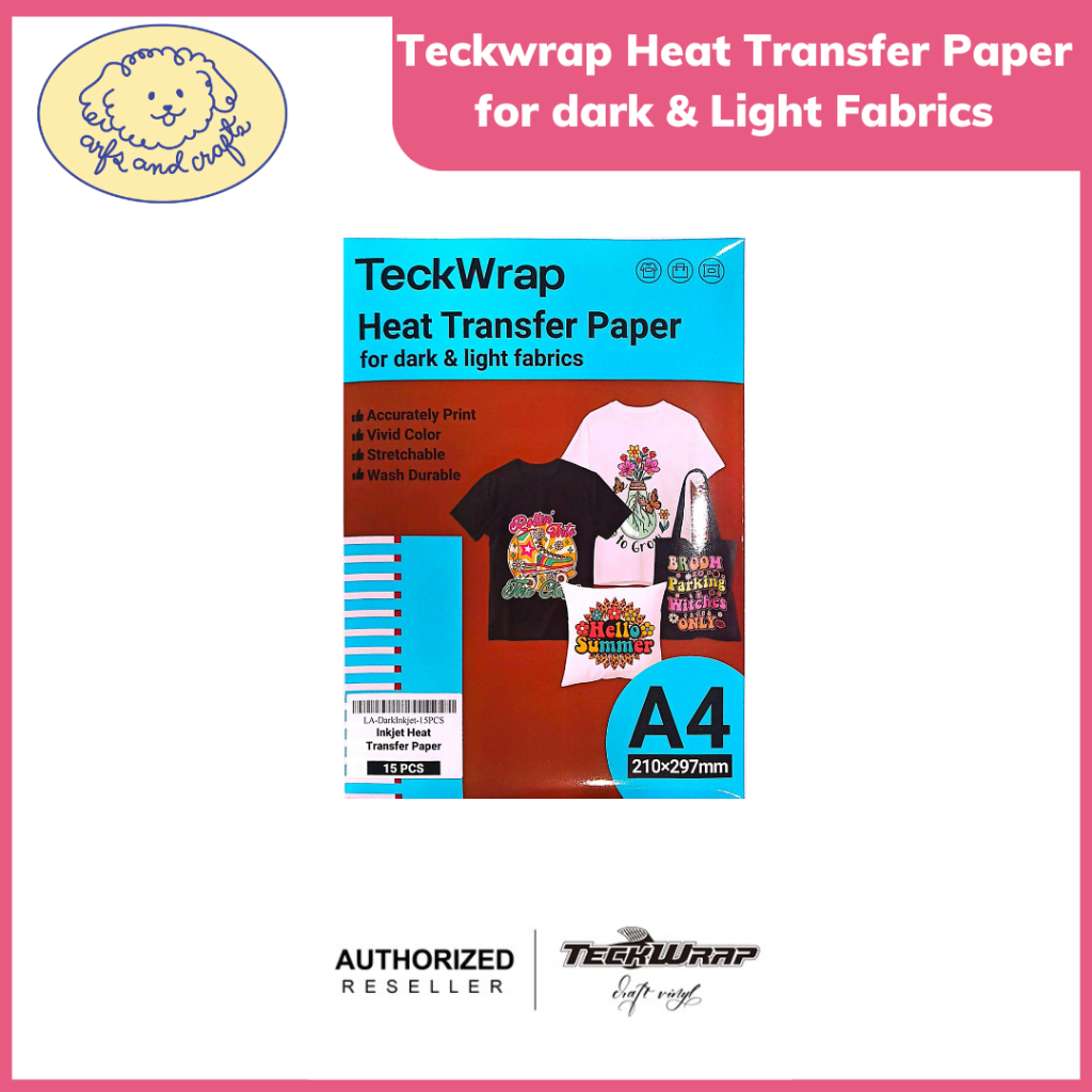 Teckwrap Inkjet Heat Transfer Paper A4 15 pcs | Shopee Philippines