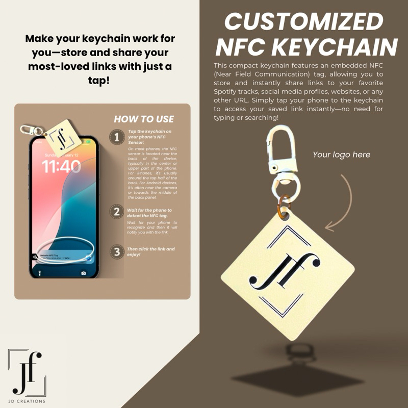 CUSTOM 3D PRINTED NFC KEYCHAIN | Shopee Philippines