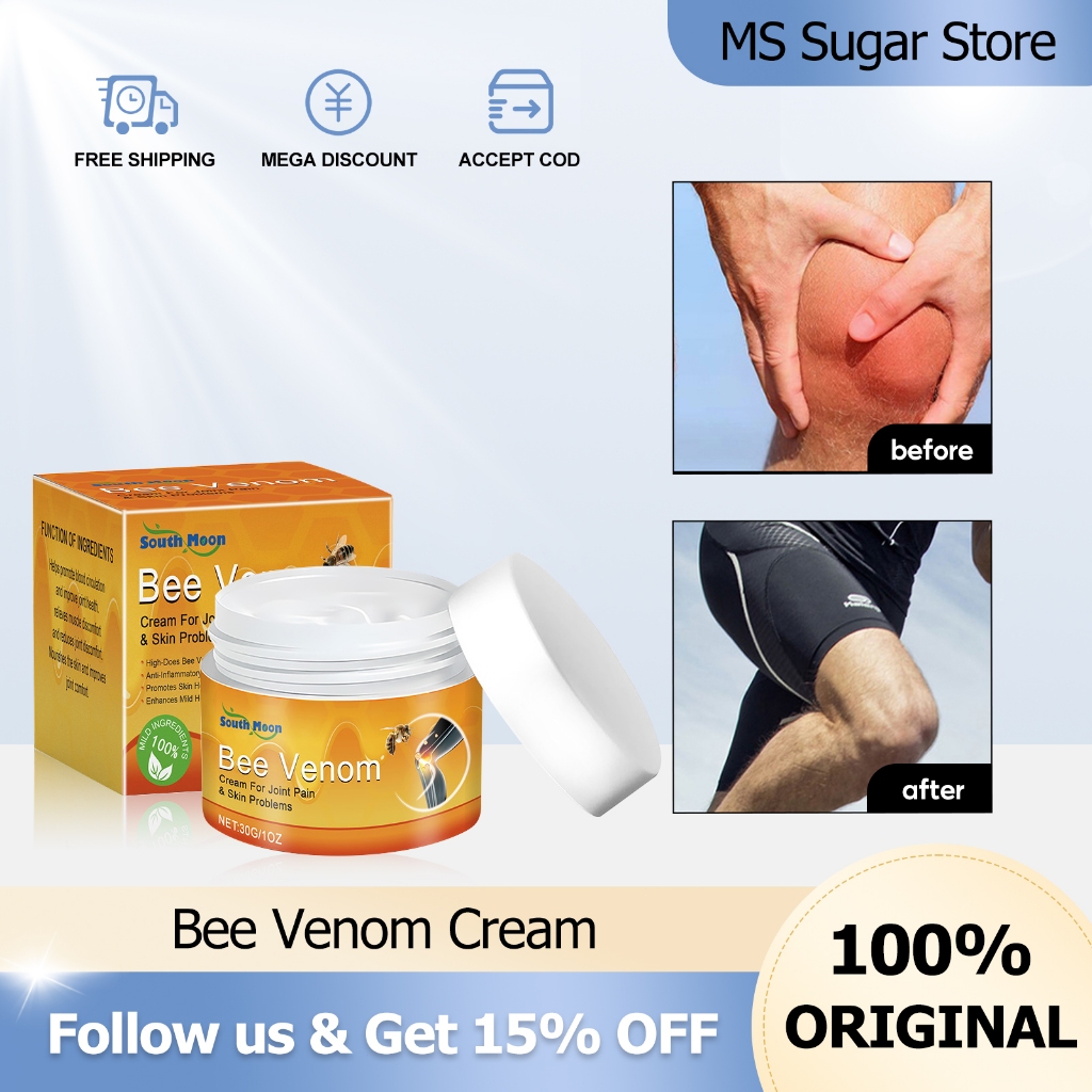 【BUY 3 FREE 1】 South Moon Bee Venom Cream 30g Bee Venom Pain Relief ...
