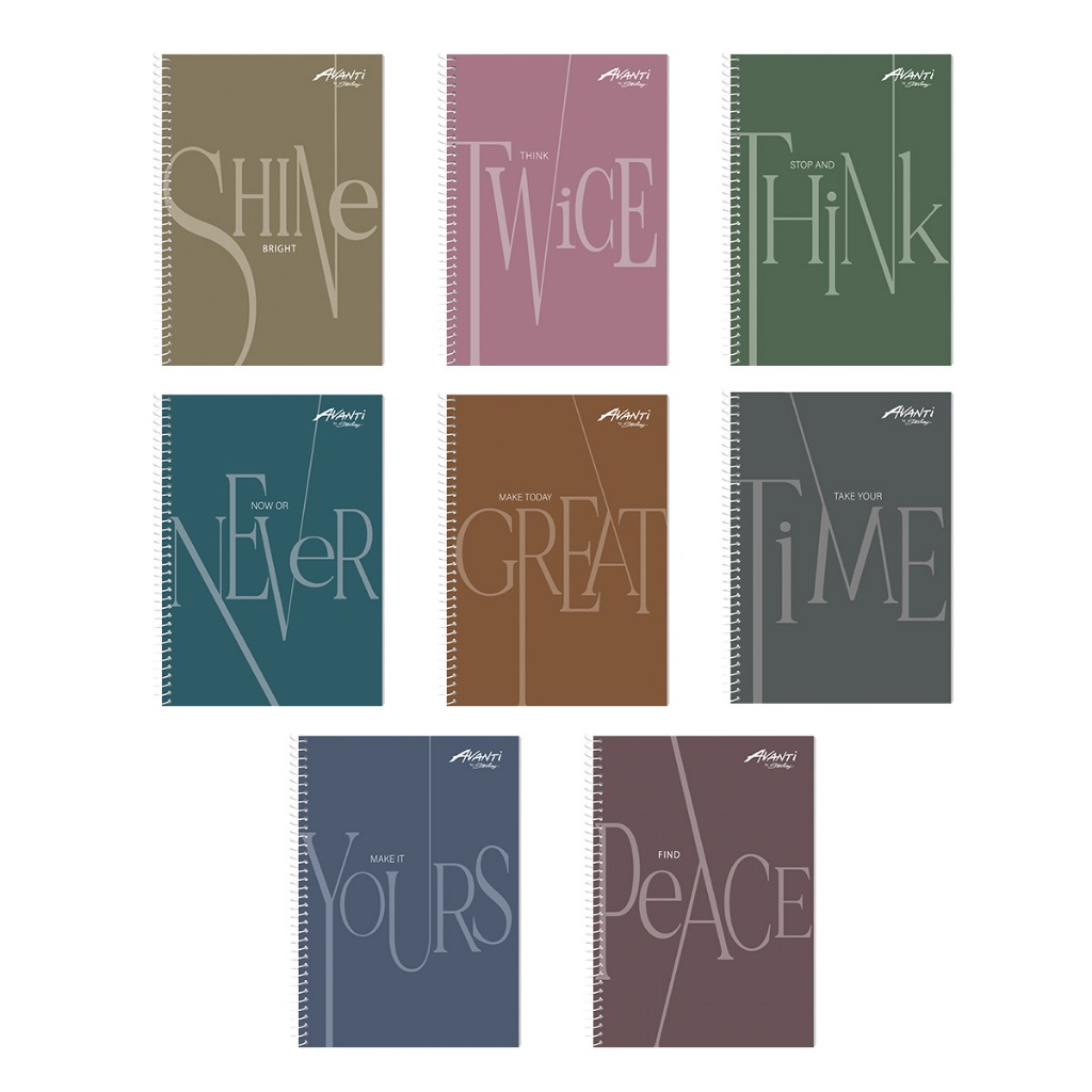 Set of 8 Avanti Simply Slim Spiral Notebook 80 Leaves | Shopee Philippines
