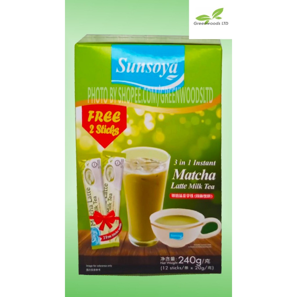 Sunsoya 3 in 1 Instant Matcha Latte Milk Tea 240g 12 x 20g from Malaysia GW_S3 | Shopee Philippines