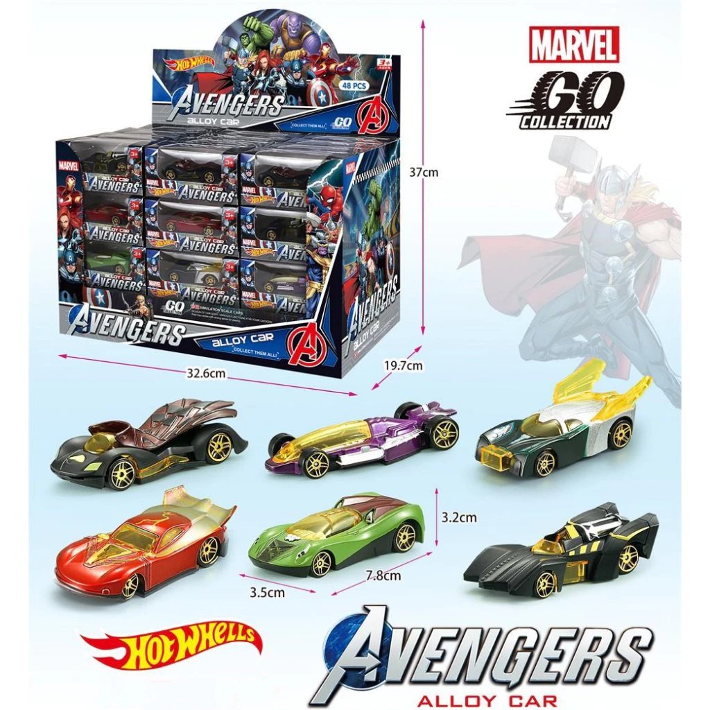 Avengers metal car blind box metal inertia car Spider man Iron Man ...