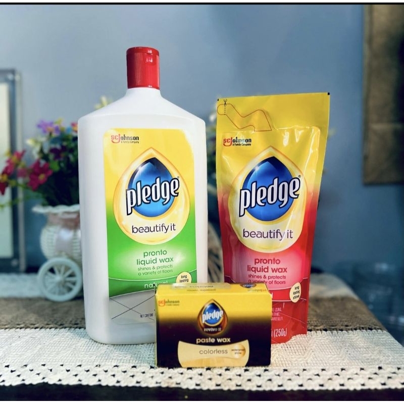 Pledge Waterproof Shine Paste Wax. Floor wax pronto liquid wax | Shopee ...