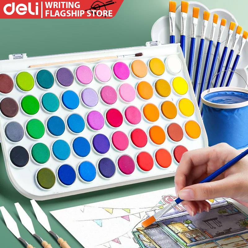 Deli 28/36/48 Colors Basic Solid Watercolor Paint | Shopee Philippines