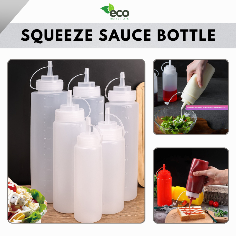 450ML Condiment Squeeze Bottle Sauce Squeeze Squirt Bottle Syrup Salad ...