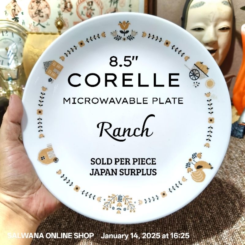 8.5" CORELLE RANCH MICROWAVABLE DEEP PLATE • Sold per pc • Japan ...