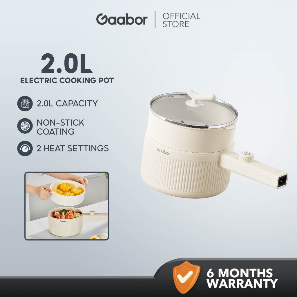 Gaabor Mini Rice Cooker Non-stick Electric Pot 2L Strong Power 600W ...