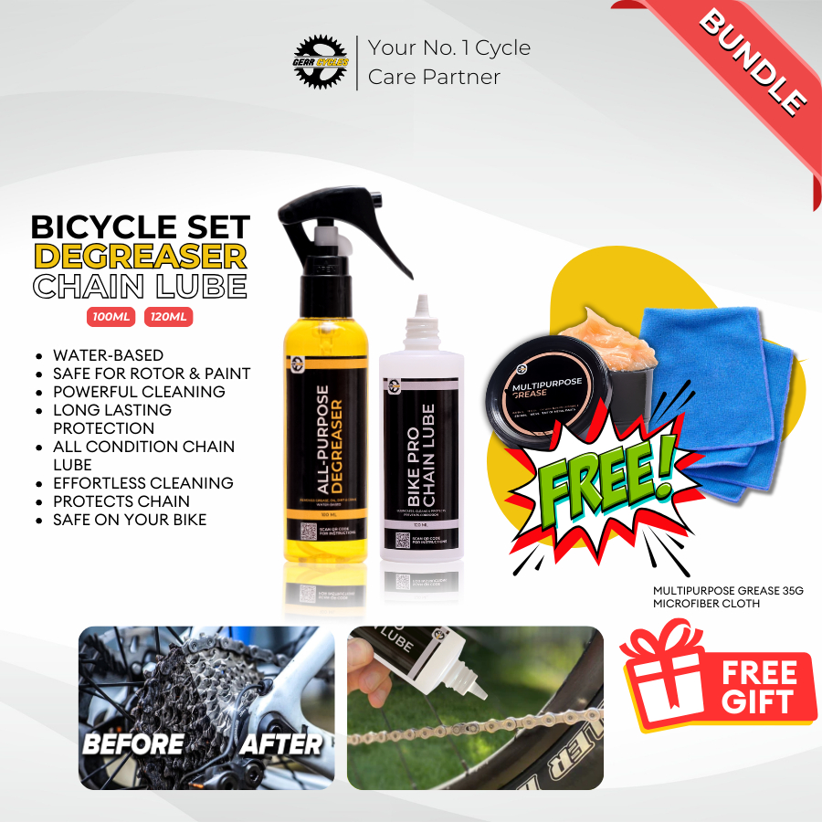 (BUNDLE) Gear Cycle Drivetrain Degreaser Chain Lube Bike Maintenance Set Grease Remover Cleaner ...